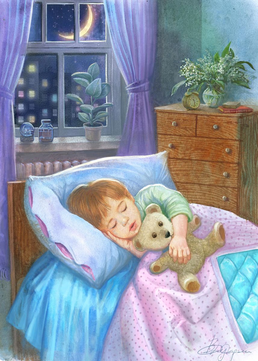 'sleep' Poster, picture, metal print, paint by Vitali Dudarenka | Displate