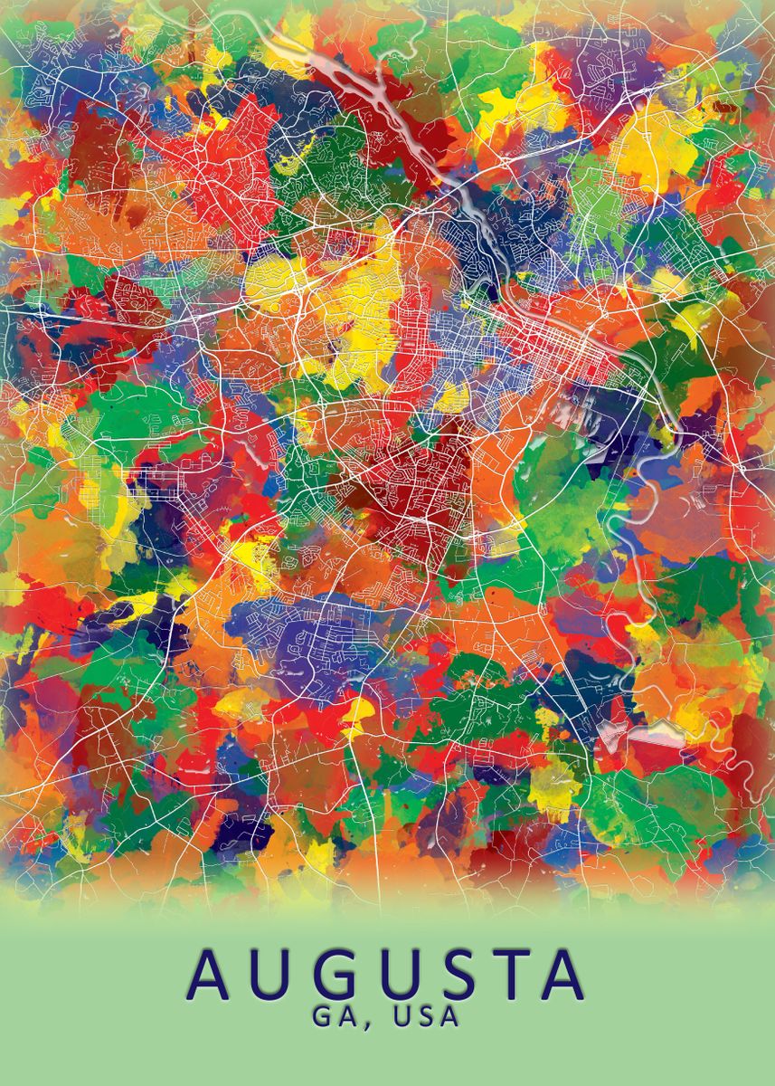 'Augusta GA USA City Map' Poster by City Map Art Prints | Displate