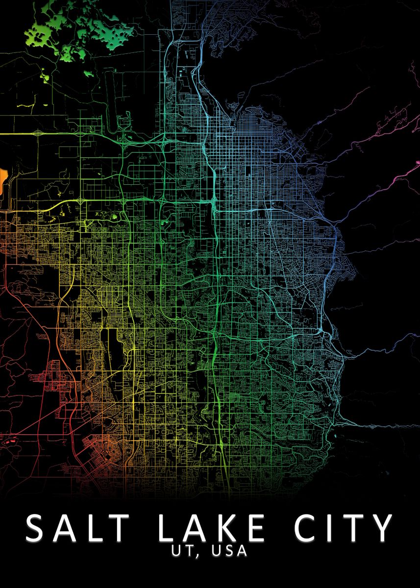 'Salt Lake City USA Map' Poster by City Map Art Prints | Displate