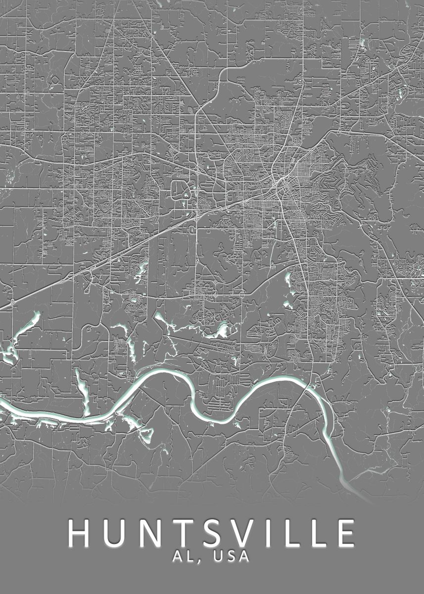 'Huntsville AL USA City Map' Poster by City Map Art Prints | Displate