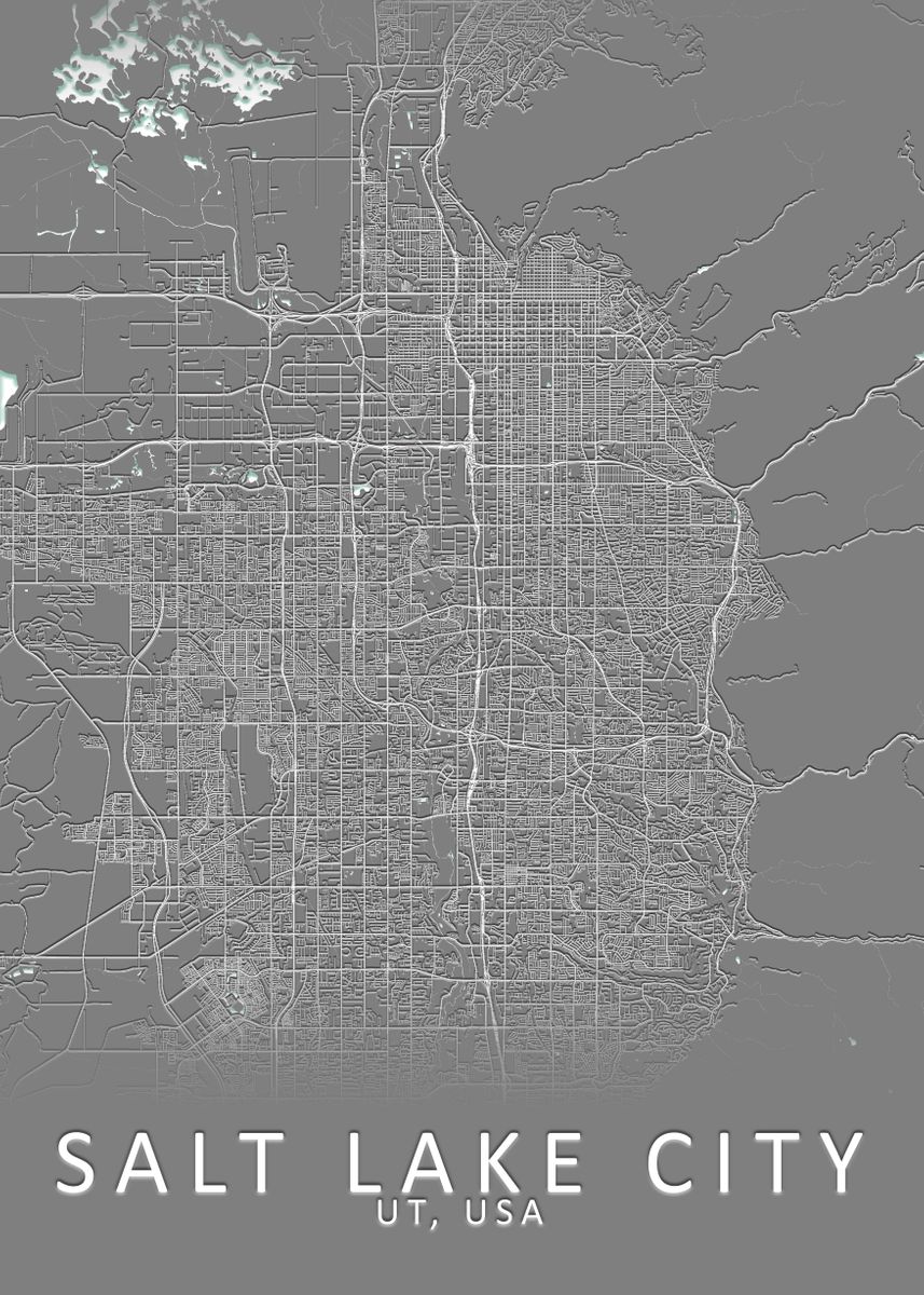 'Salt Lake City USA Map' Poster, picture, metal print, paint by City ...