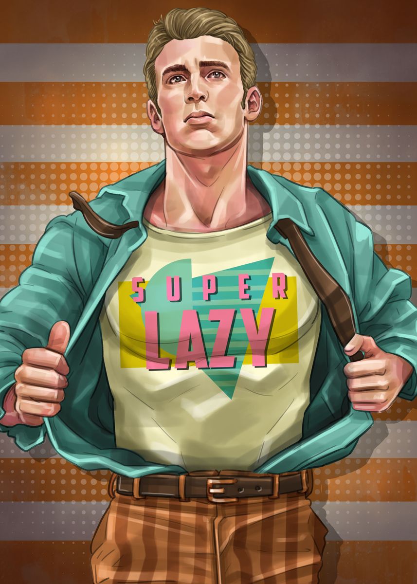 'SUPER LAZY' Poster, picture, metal print, paint by ArBatzman Art ...