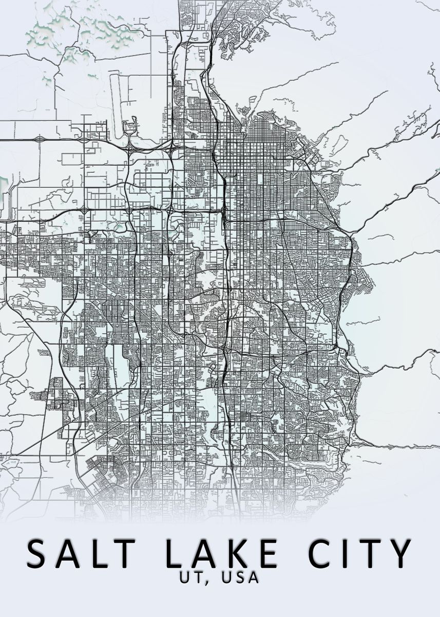 'Salt Lake City USA Map' Poster, picture, metal print, paint by City ...