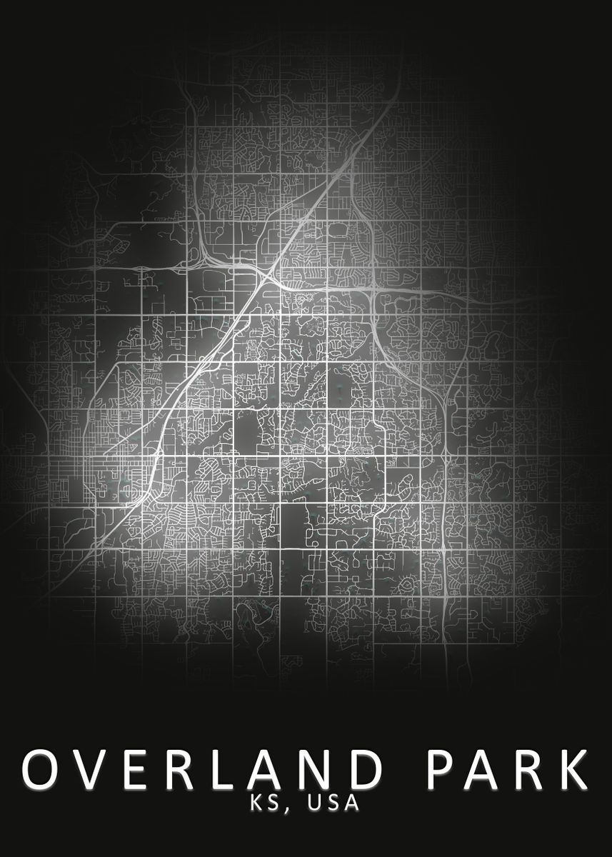 'Overland Park USA City Map' Poster by City Map Art Prints | Displate