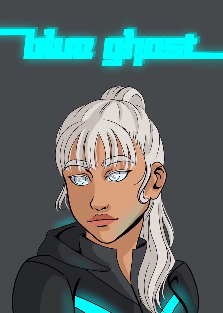 'Blue Ghost Superhero' Poster, picture, metal print, paint by alison ...