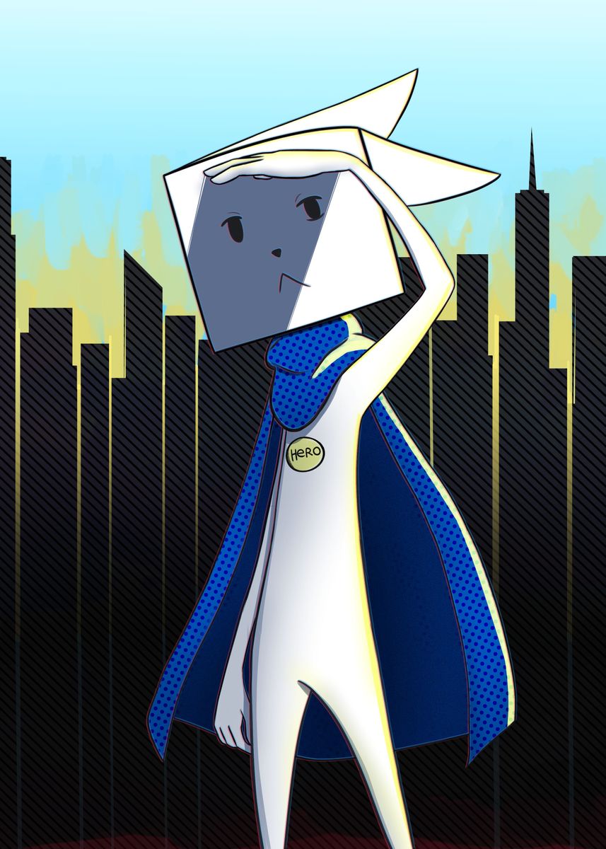 'Square Cat' Poster, picture, metal print, paint by Bruno Ximendes ...