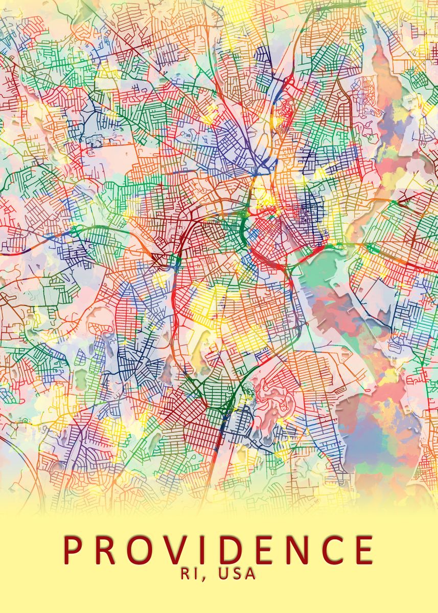 'Providence RI USA City Map' Poster by City Map Art Prints | Displate