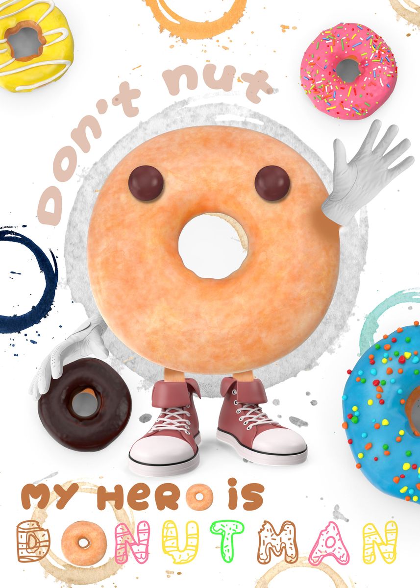 'DONUTMAN' Poster by Elwin Pramana | Displate