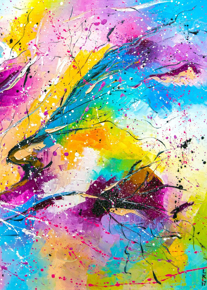 'Rainbow splashes' Poster, picture, metal print, paint by Vladyslav ...