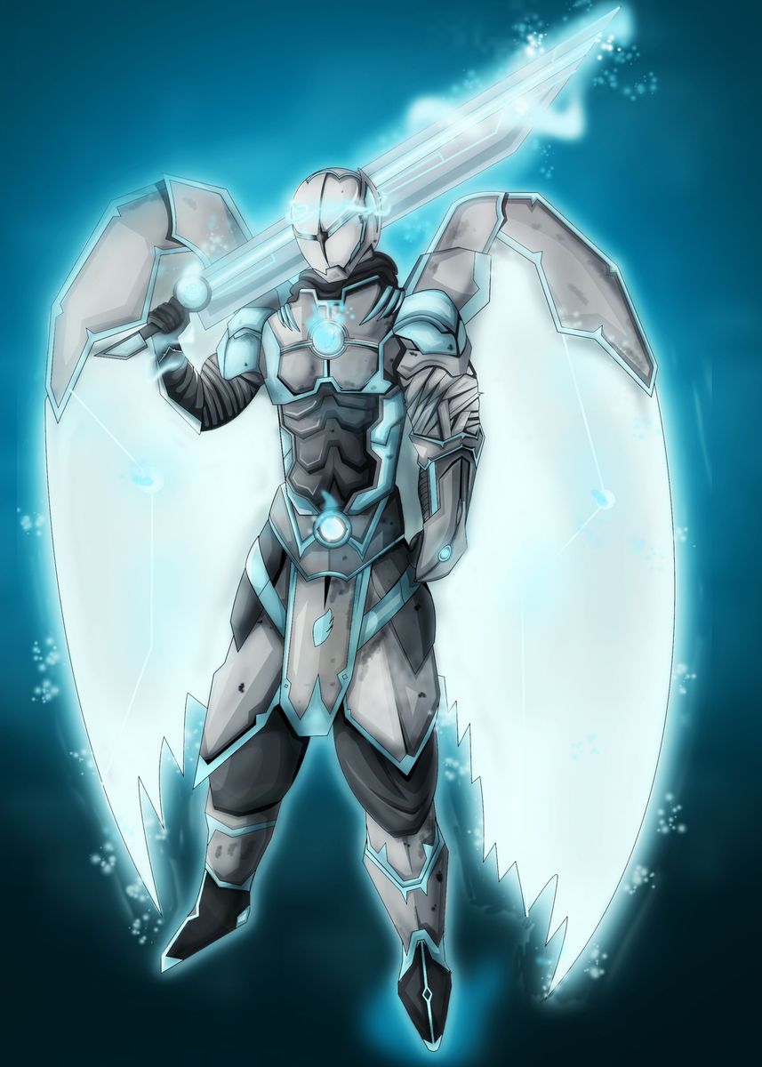 'Angel man super hero' Poster, picture, metal print, paint by Efrain ...