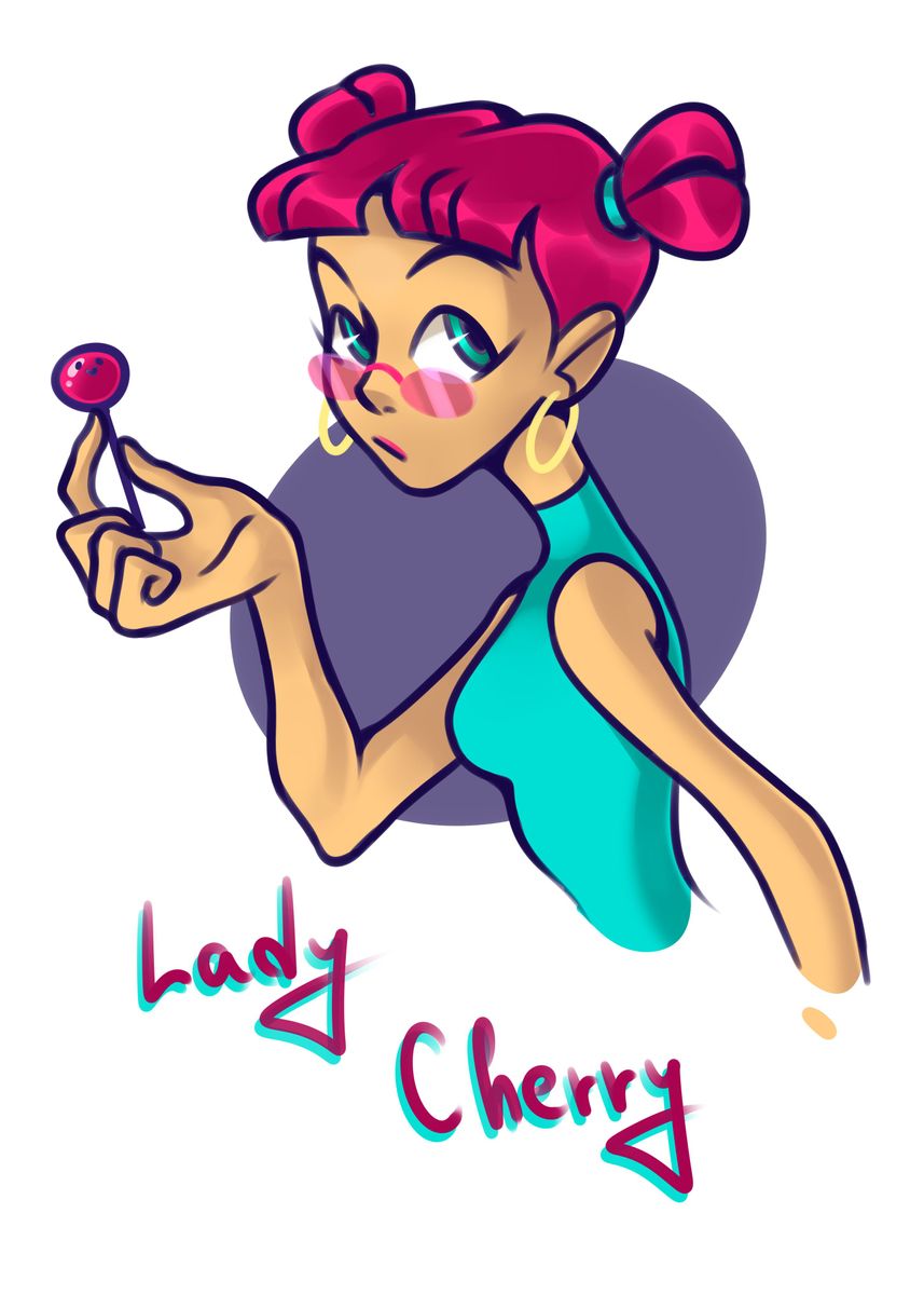 'Lady Cherry' Poster, picture, metal print, paint by Mircea G | Displate