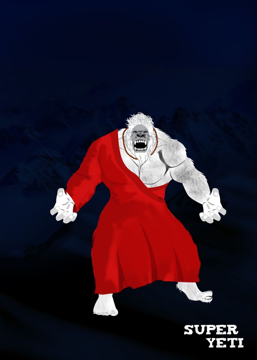 'Super Yeti Aug 19' Poster, picture, metal print, paint by jubin | Displate