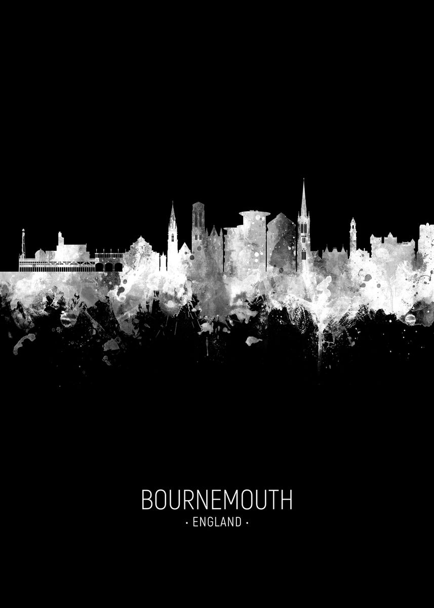 'Bournemouth Skyline' Poster by Michael Tompsett | Displate