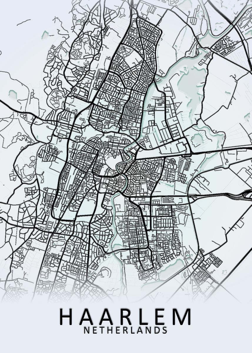 'Haarlem Netherlands Map' Poster, picture, metal print, paint by City ...