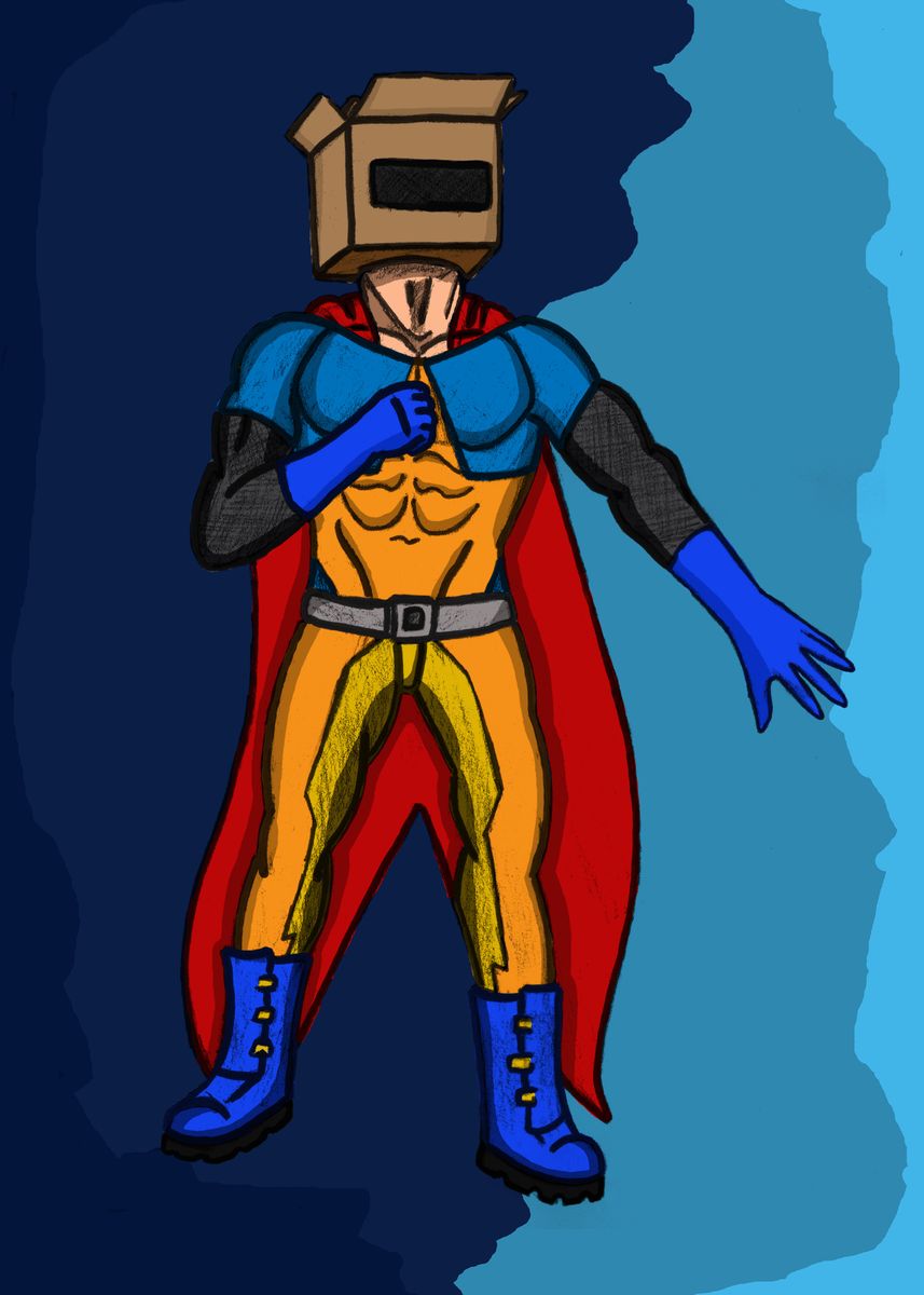 'Boxman' Poster, picture, metal print, paint by Andrew Strojan | Displate