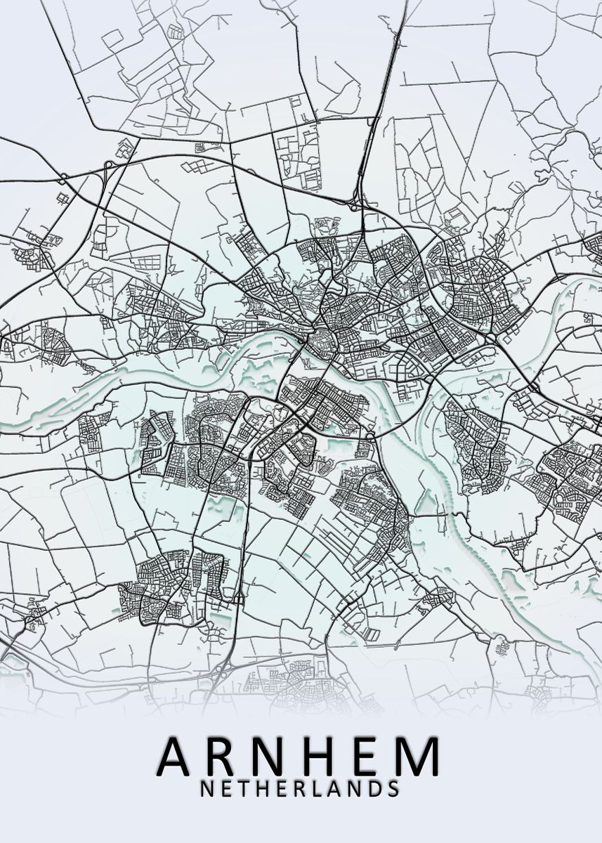 'Arnhem Netherlands Map' Poster by City Map Art Prints | Displate