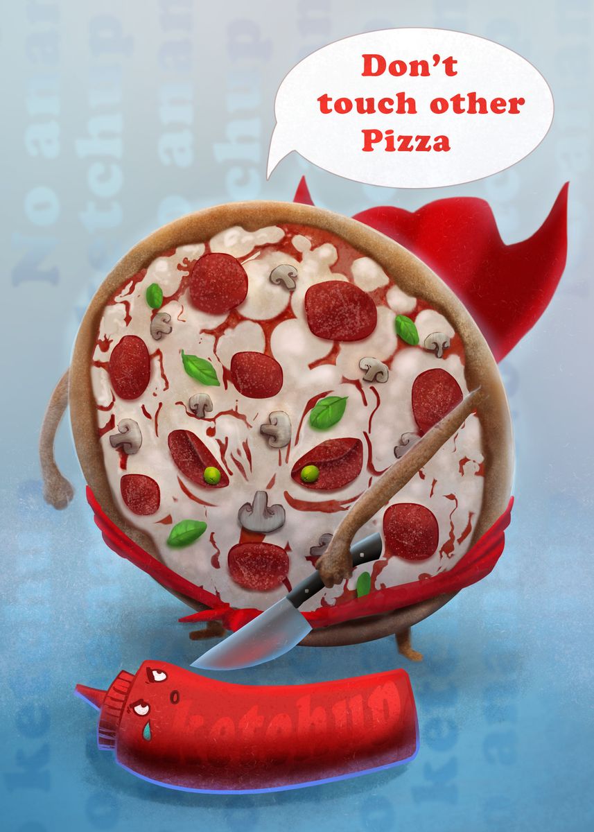 'Pizza Savior' Poster, picture, metal print, paint by Stefano Anselmi ...