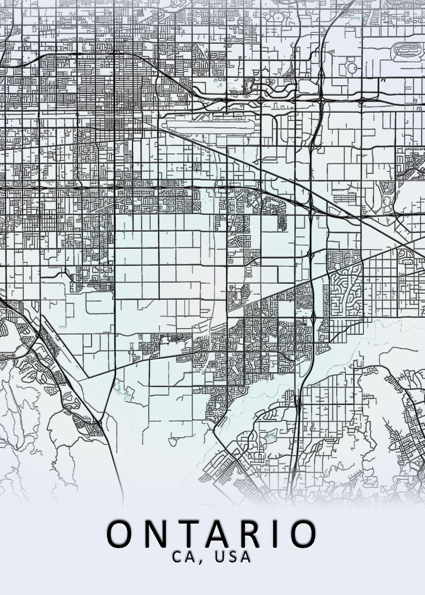 'Ontario CA USA City Map' Poster, picture, metal print, paint by City ...