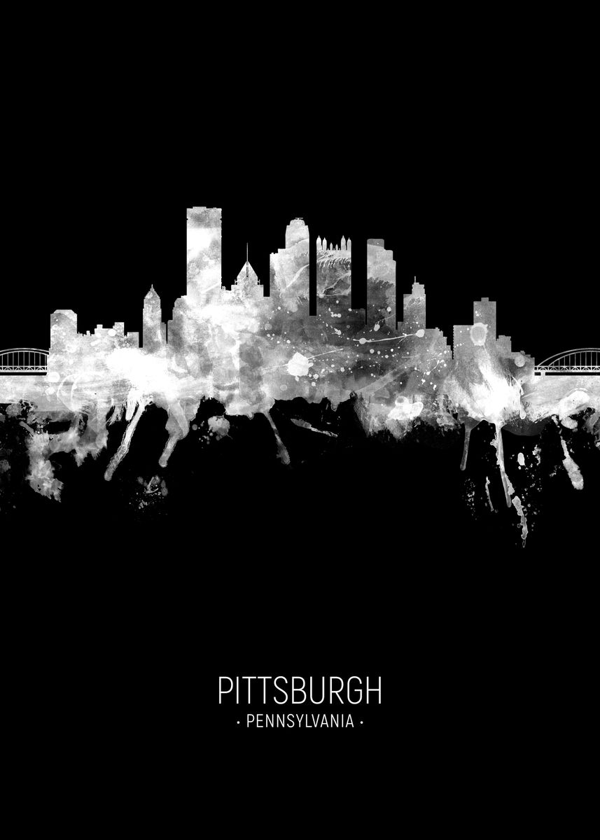 'Pittsburgh Skyline' Poster by Michael Tompsett | Displate