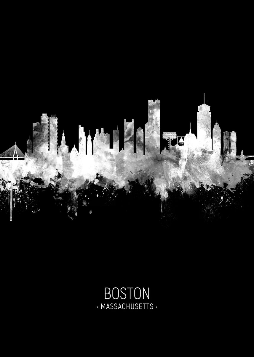 'Boston Skyline' Poster, picture, metal print, paint by Michael ...