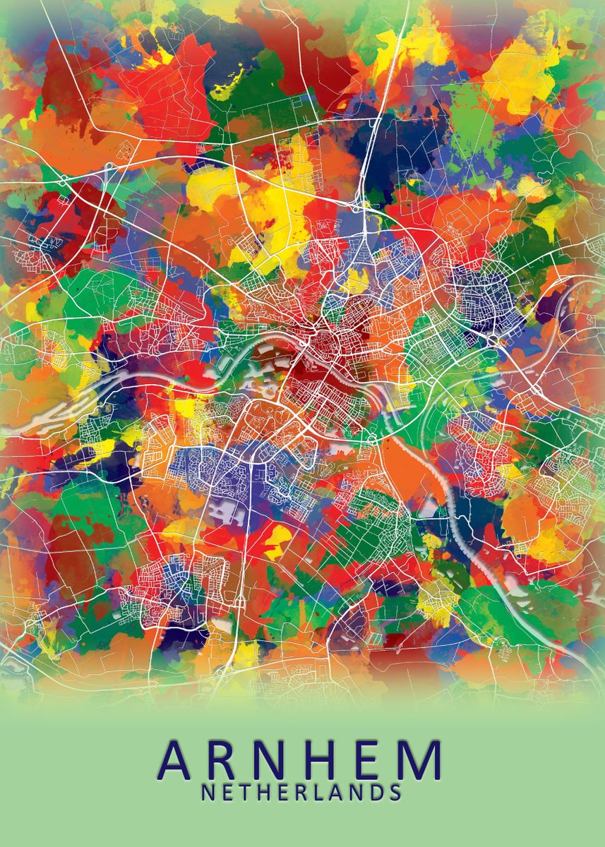 'Arnhem Netherlands Map' Poster by City Map Art Prints | Displate