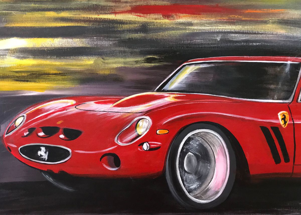 'Red Ferrarri Painting' Poster by Thomas Comer | Displate