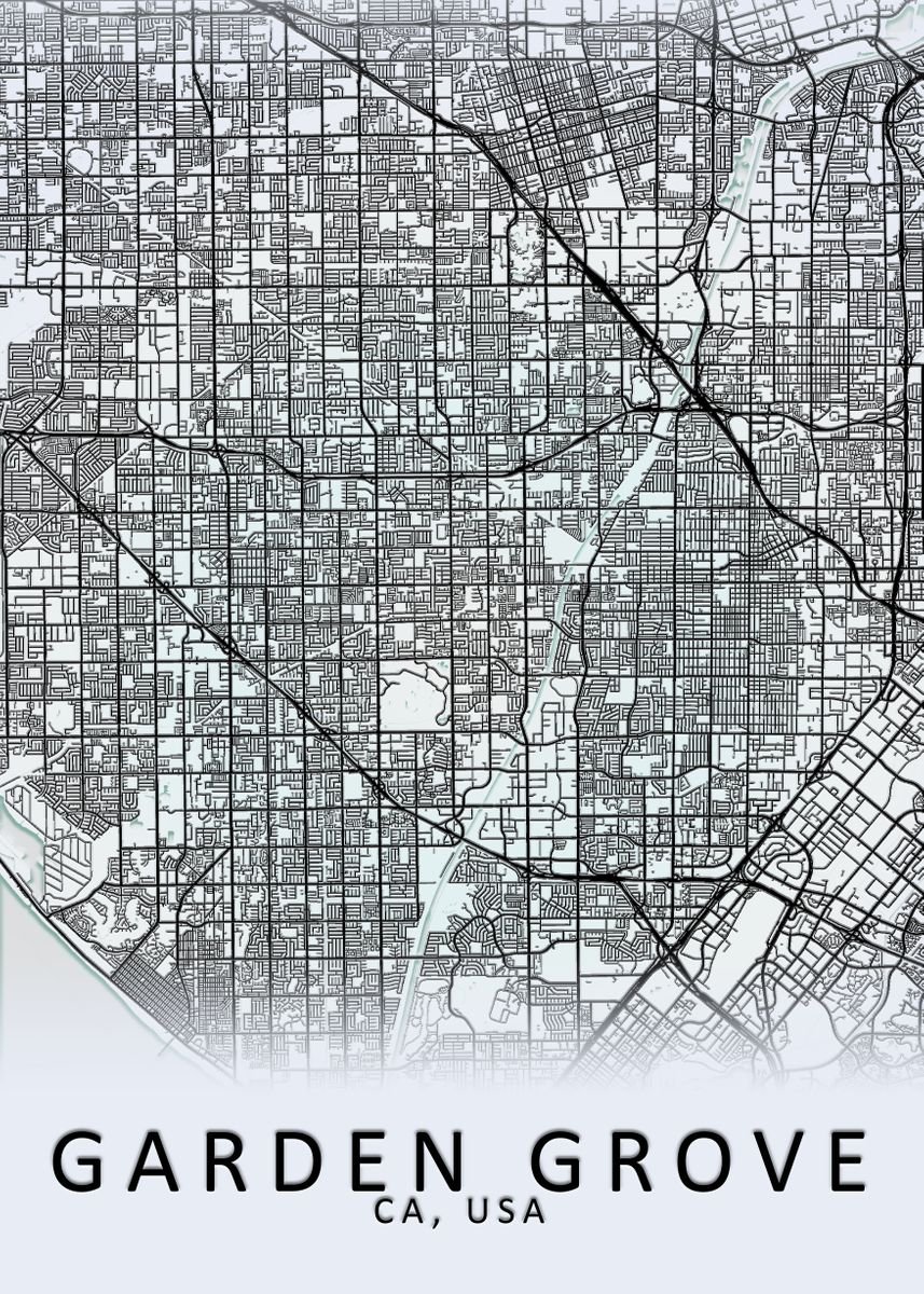 'Garden Grove USA City Map' Poster by City Map Art Prints | Displate