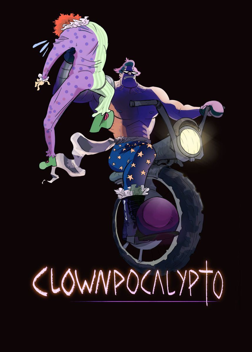 'Clown Hunter Hero ' Poster, picture, metal print, paint by Rhys | Displate