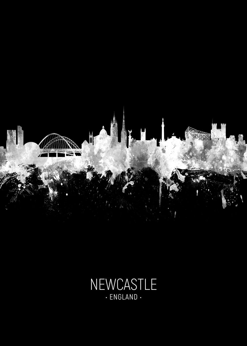 'Newcastle England Skyline' Poster by Michael Tompsett | Displate