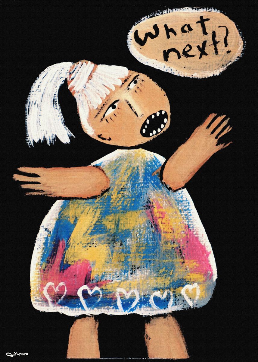 'What Next' Poster, picture, metal print, paint by Cindy Haskins Monro ...