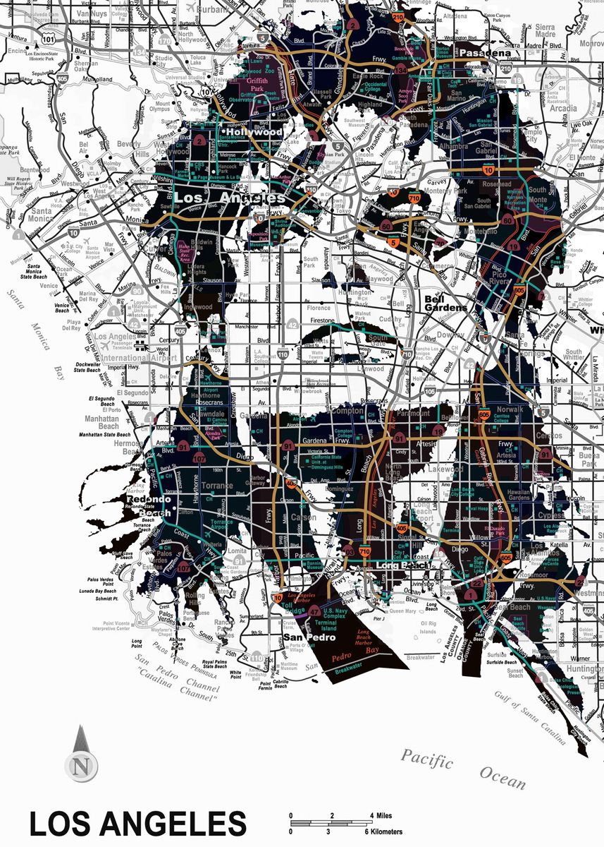 'Michael Jackson LA Map' Poster by Dedy Rahmanto | Displate