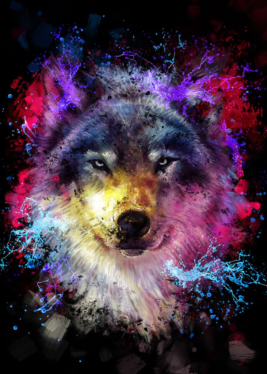 'Wolf' Poster, picture, metal print, paint by Dmitry Belov | Displate