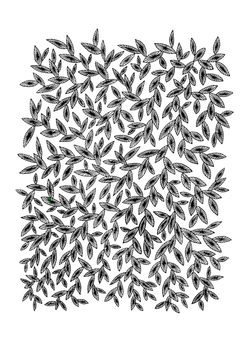 'White Leaves Pattern' Poster, picture, metal print, paint by Marilyn ...