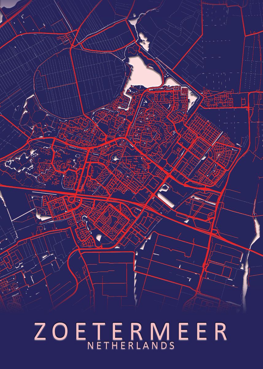 'Zoetermeer Netherlands Map' Poster by City Map Art Prints | Displate