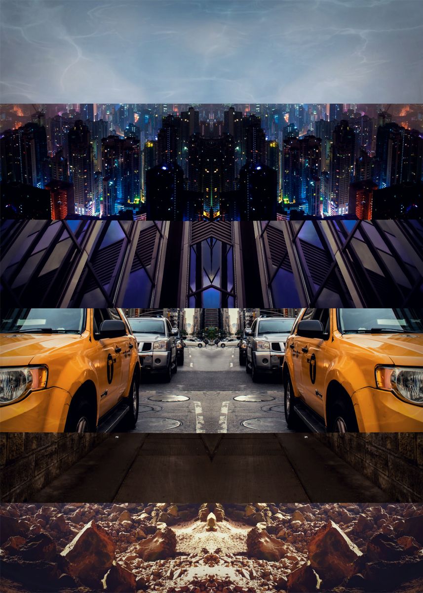 'Levels of City Life' Poster, picture, metal print, paint by Vesa ...