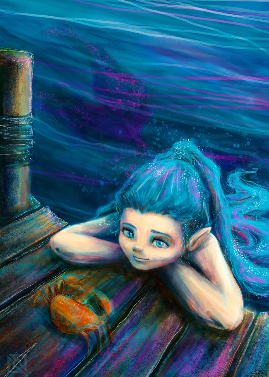 'Serina' Poster, picture, metal print, paint by Leanne Daphne | Displate