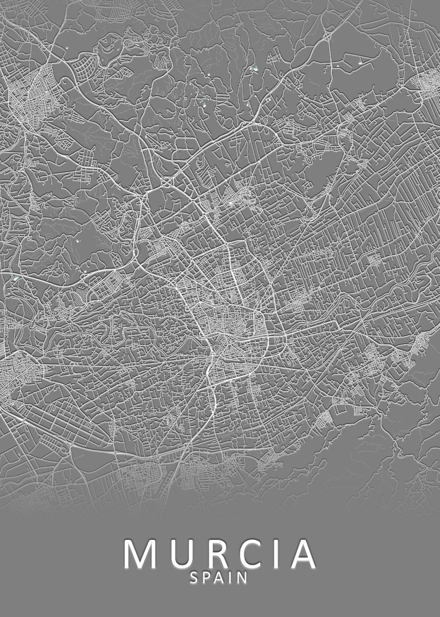 'Murcia Spain City Map' Poster, picture, metal print, paint by City Map ...