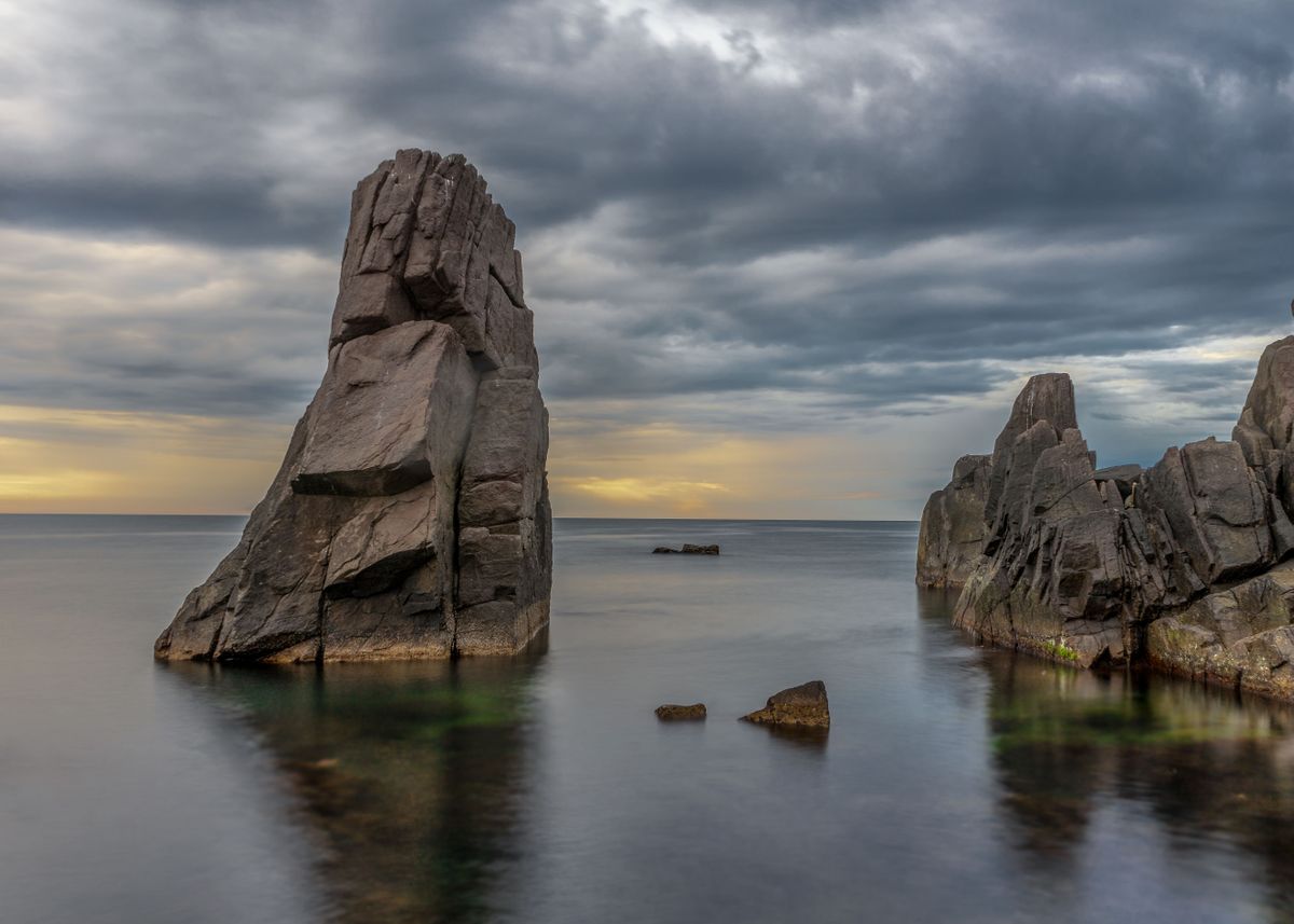 'Palikari rock sunrise' Poster by Hristo Anestev | Displate