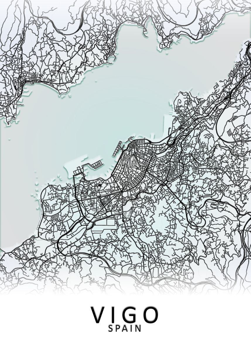 'Vigo Spain City Map' Poster by City Map Art Prints | Displate