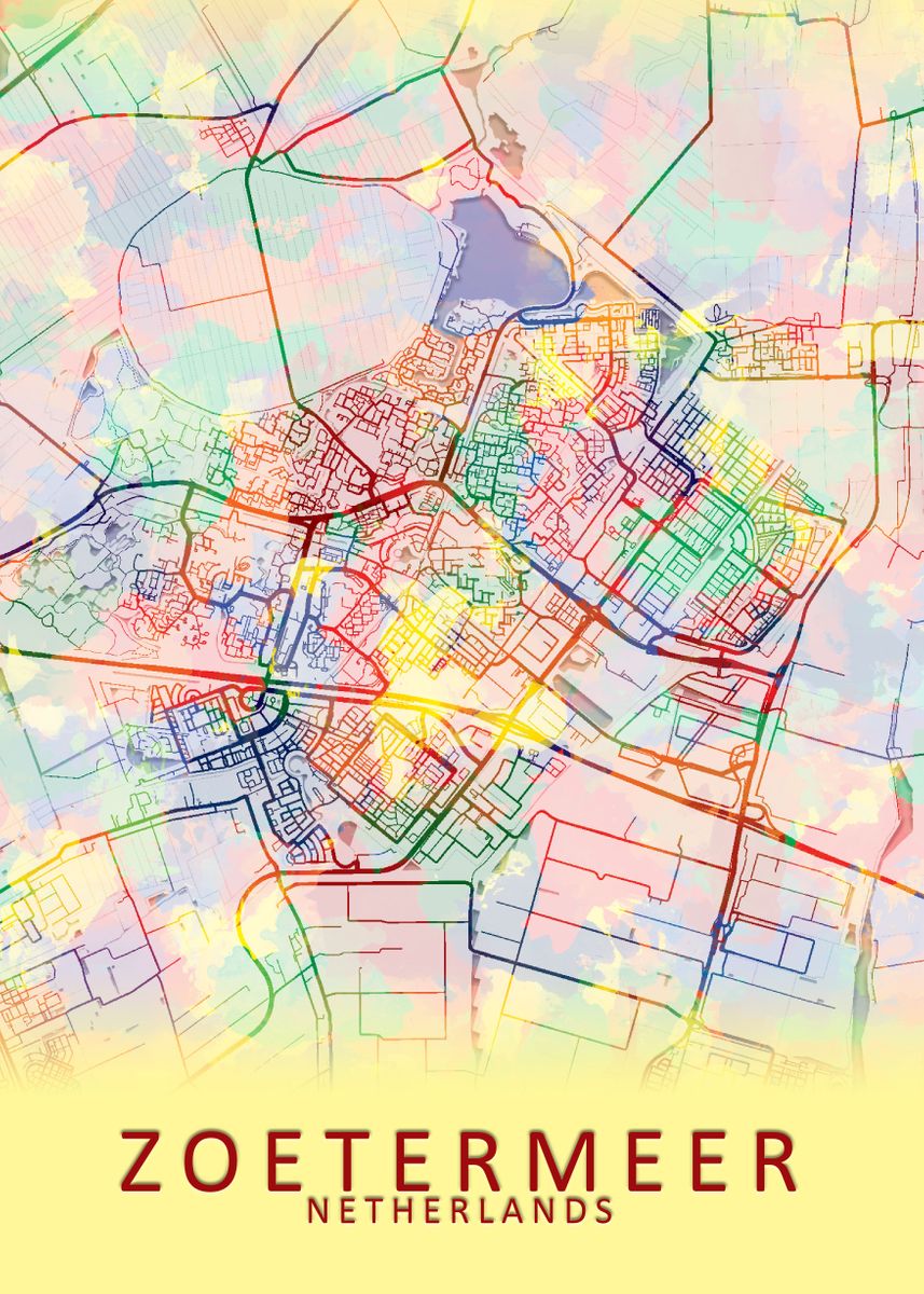 'Zoetermeer Netherlands Map' Poster by City Map Art Prints | Displate