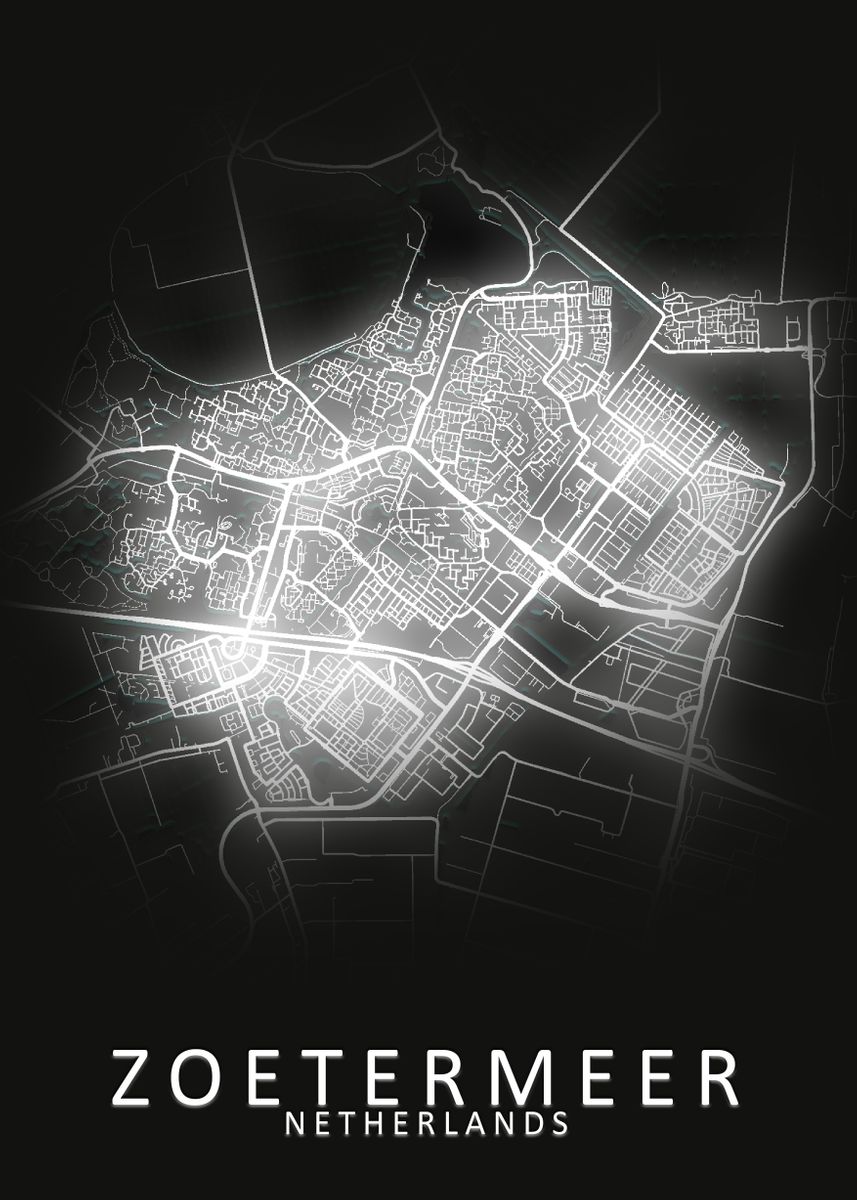 'Zoetermeer Netherlands Map' Poster, picture, metal print, paint by ...