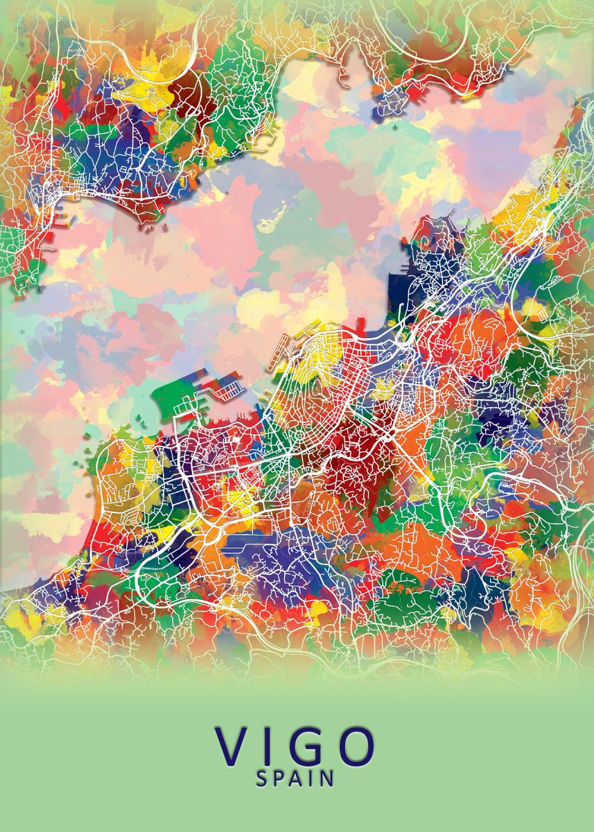 'Vigo Spain City Map' Poster by City Map Art Prints | Displate