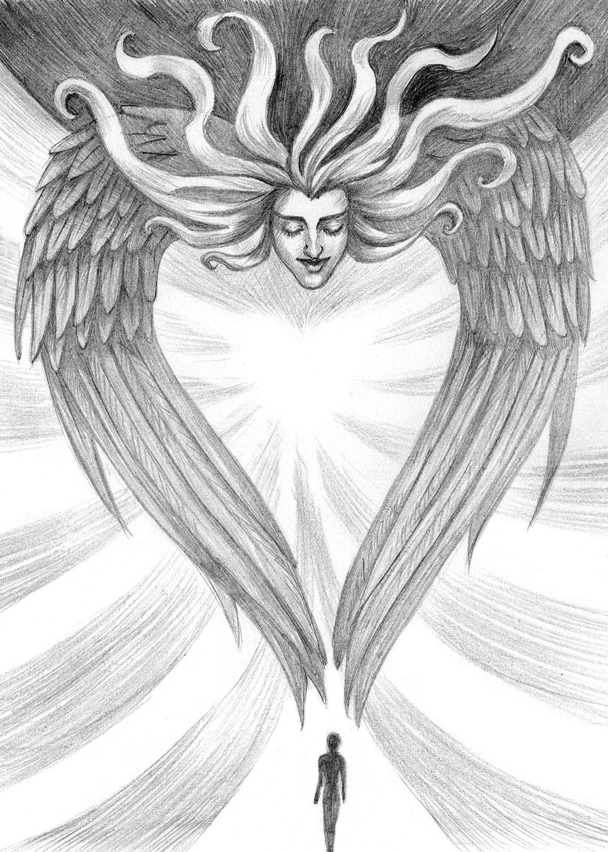 'Angels love and human ' Poster, picture, metal print, paint by ...