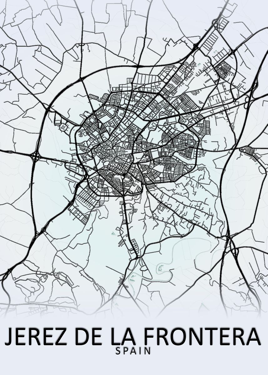 'Jerez Spain City Map' Poster, picture, metal print, paint by City Map ...