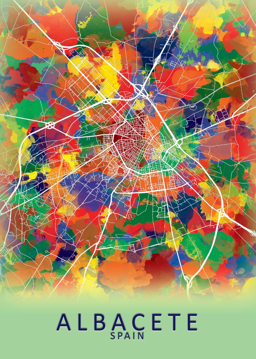 'Albacete Spain City Map' Poster by City Map Art Prints | Displate