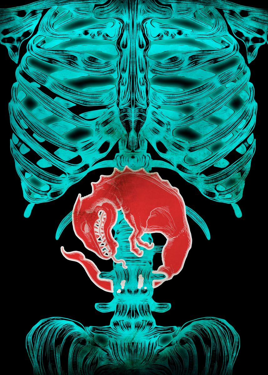 'Alien' Poster, picture, metal print, paint by Fake Face | Displate