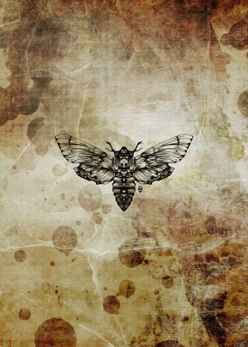 'Moth' Poster, picture, metal print, paint by Fake Face | Displate