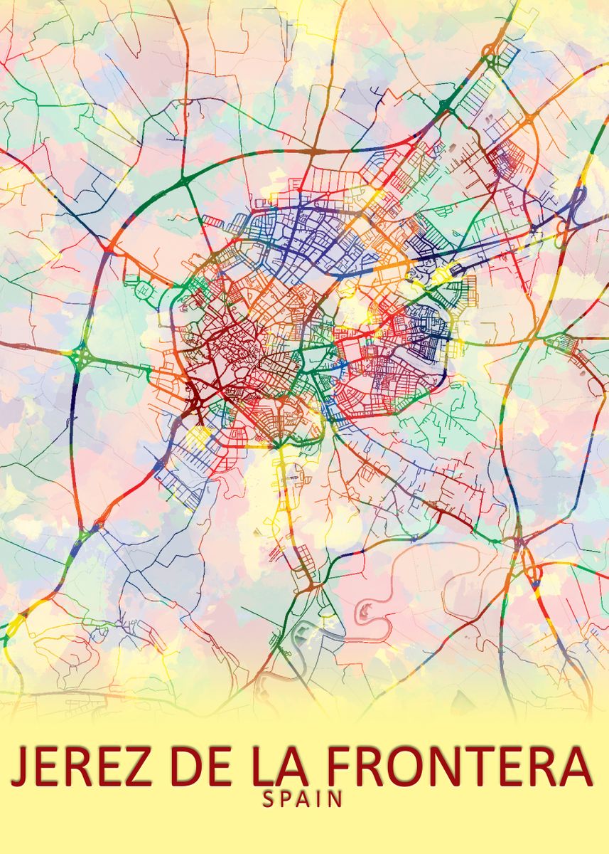 'Jerez Spain City Map' Poster by City Map Art Prints | Displate