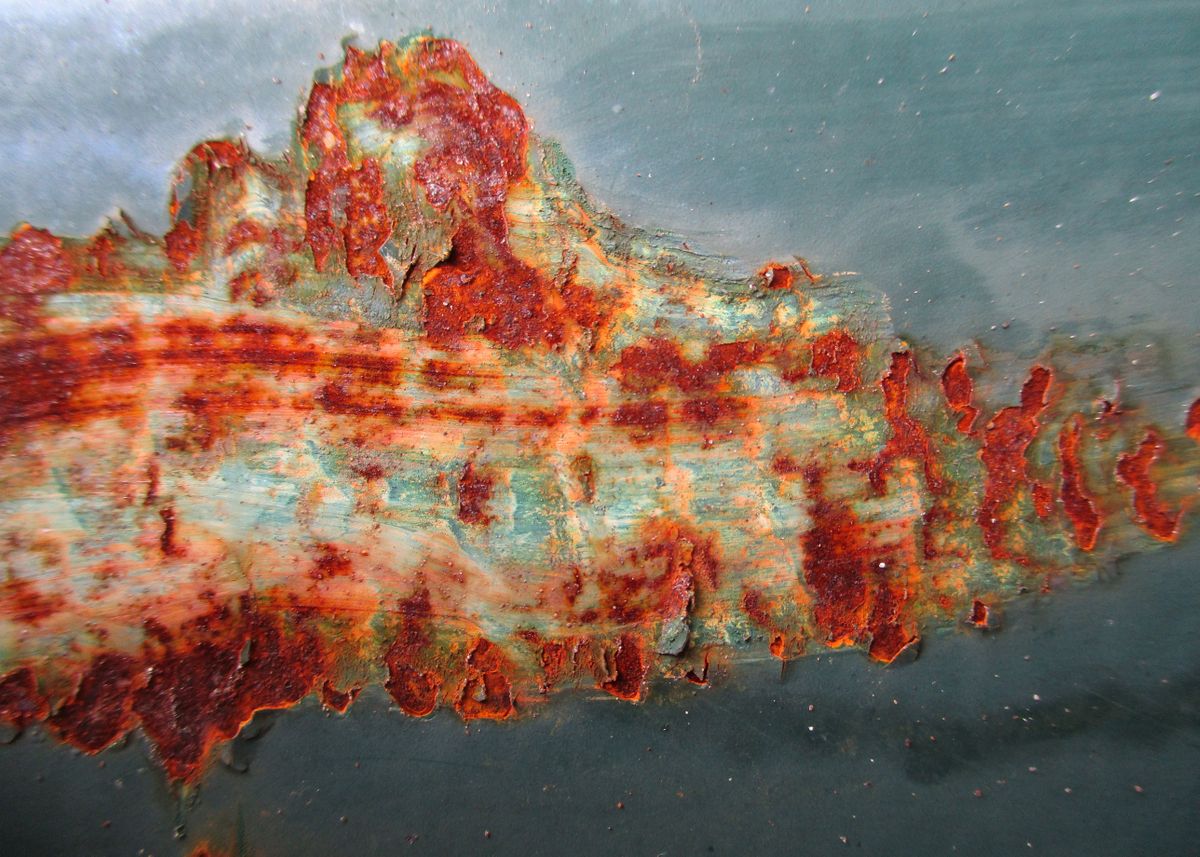 'Teal and Fire' Poster by Jeanne Kramer-Smyth | Displate