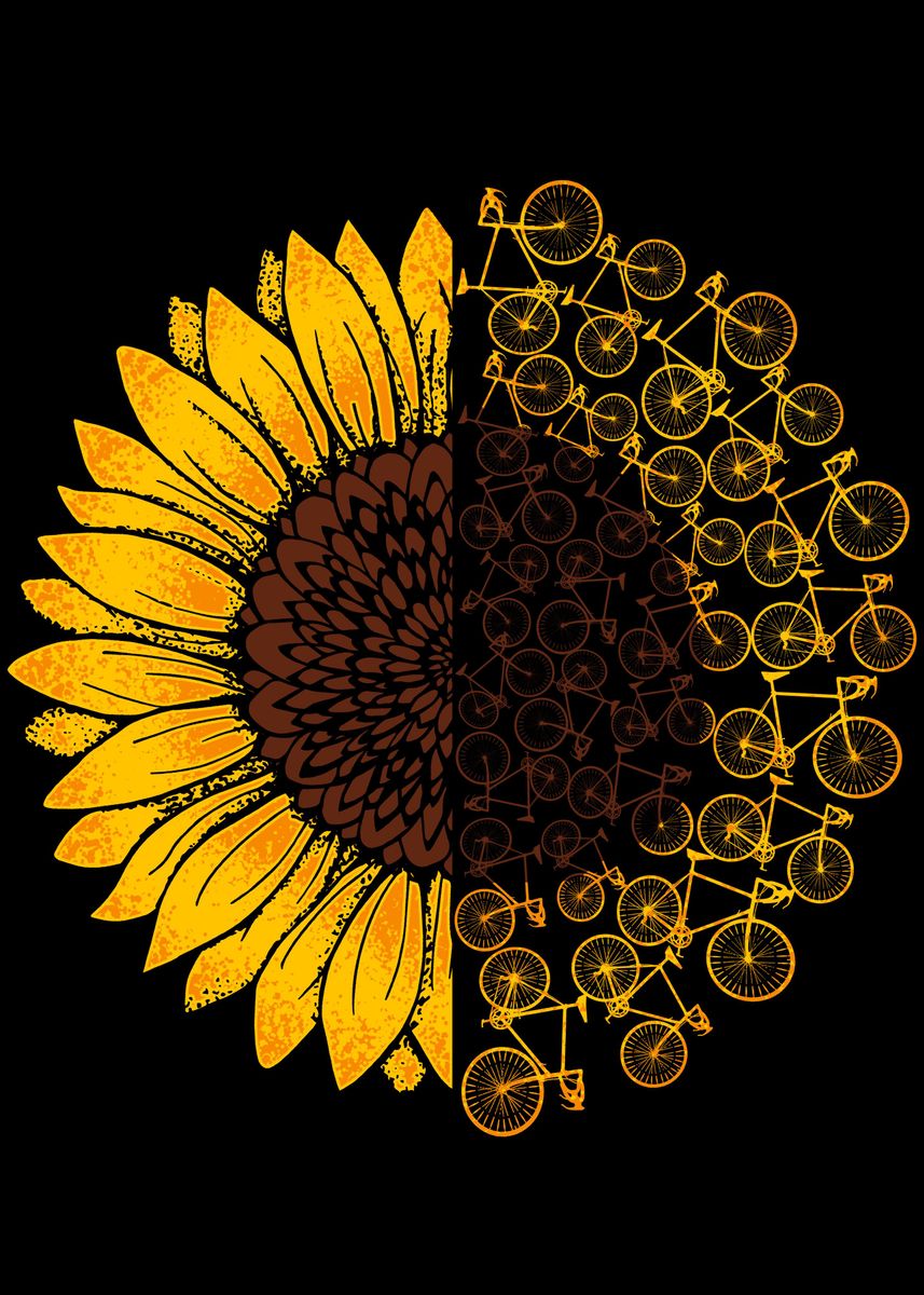 'Sunflower Bike' Poster by Giovanni Poccatutte | Displate